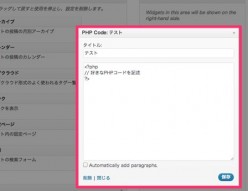 WordPressウィジェット内でPHPコードが使用できるプラグイン「PHP Code Widget」 | bl6.jp