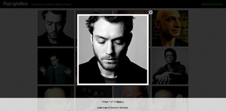フリップ効果が特徴的なレスポンシブ対応のLightbox風jQueryプラグイン「flipLightBox」 | bl6.jp